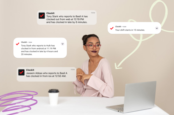 Time Clock Notifications - ClockIt