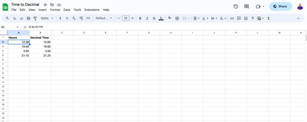 Time To Decimal - ClockIt