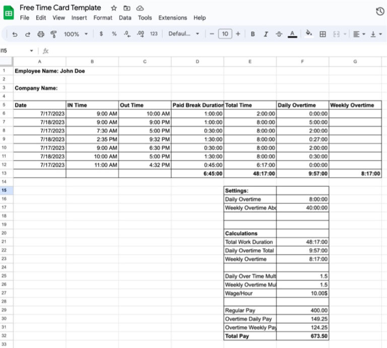 Free Time Card Calculator - ClockIt