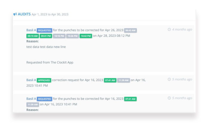 Timesheet Corrections & Manual Time - ClockIt